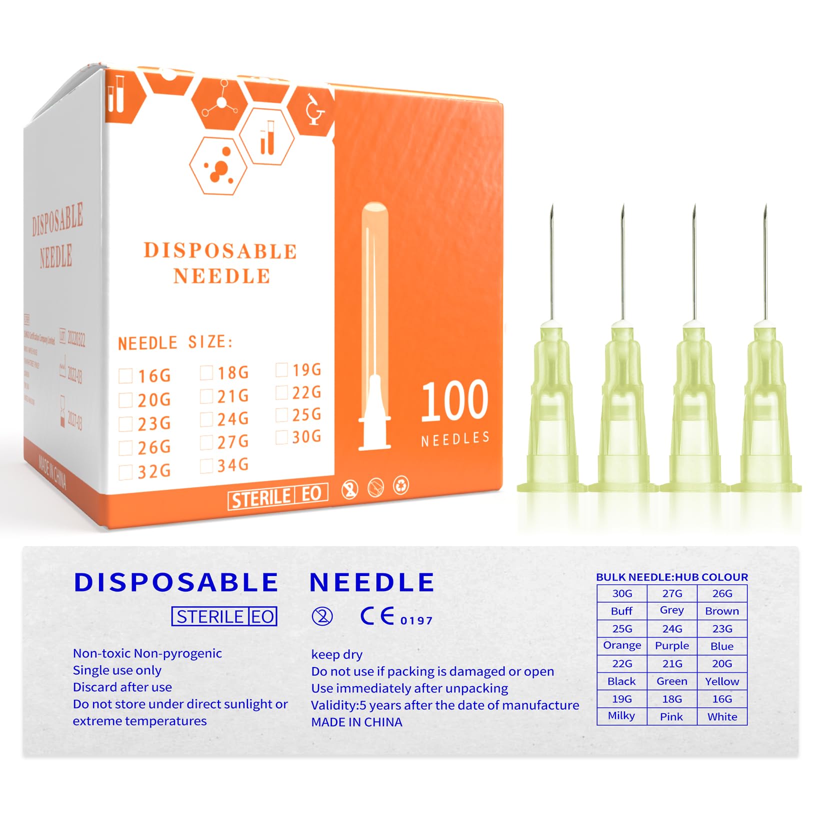 Snapklik.com : 30 Gauge 1/2 Inch Needle Luer Lock Dispensing Accessories