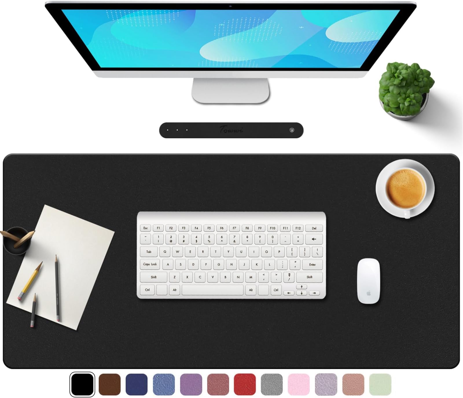 Amazon.com : VKZ Leather Desk Matt for Desktop Desk Mat on Top of Desks ...