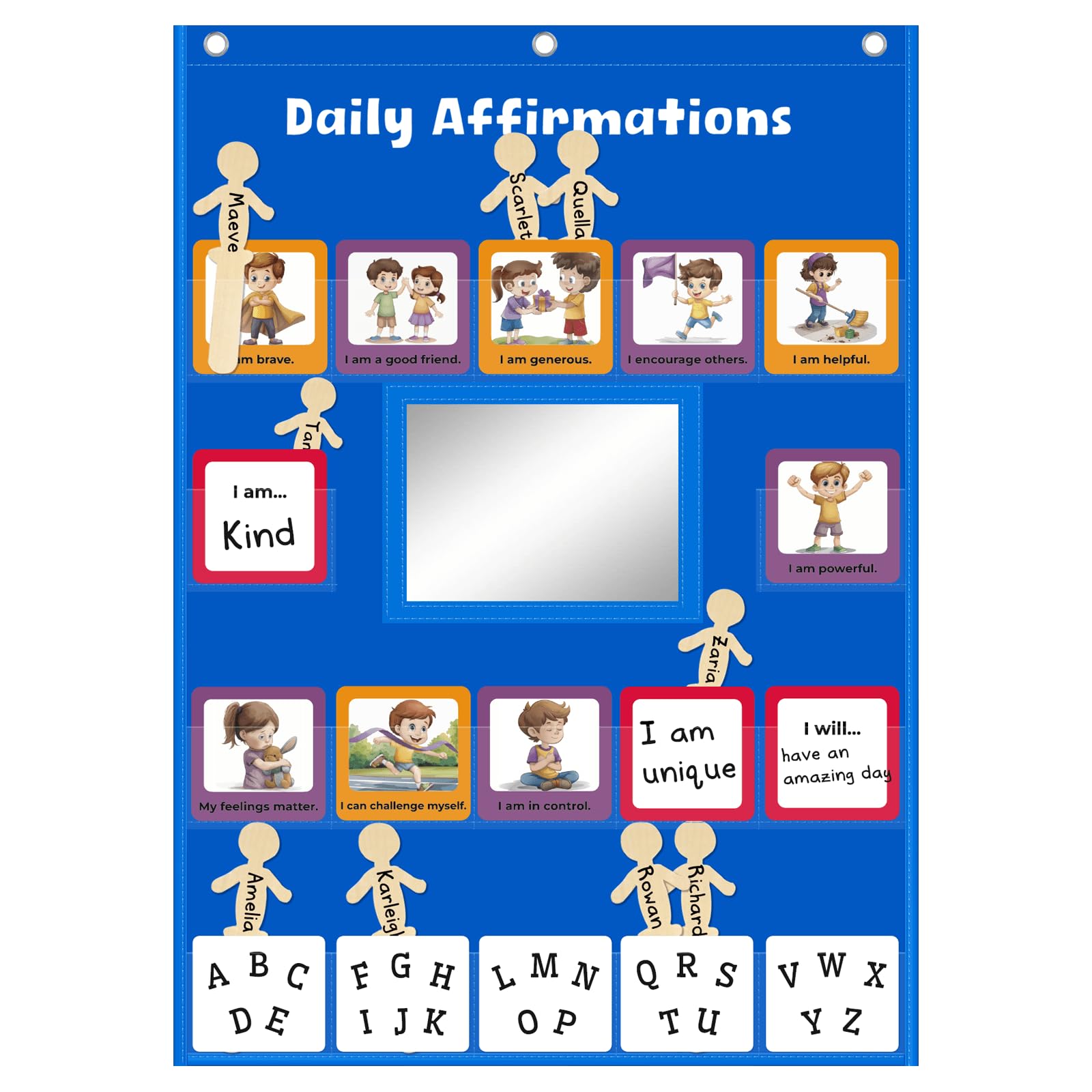 Snapklik.com : ALSLEA Daily Affirmations For Kids, Pocket Chart