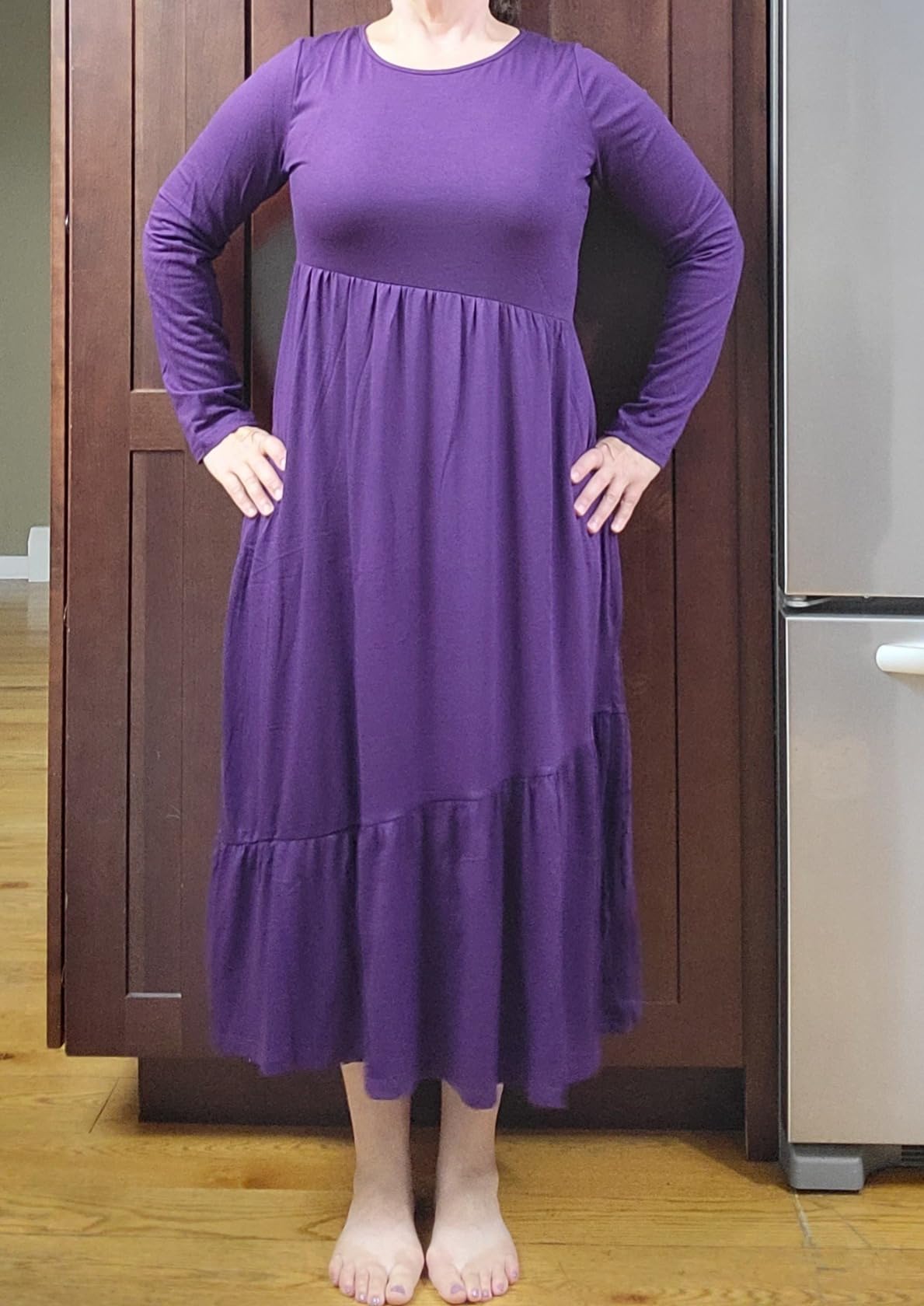 $9/mo - Finance HAEOF Womens 2023 Fall Dress Casual Long Sleeve Midi ...