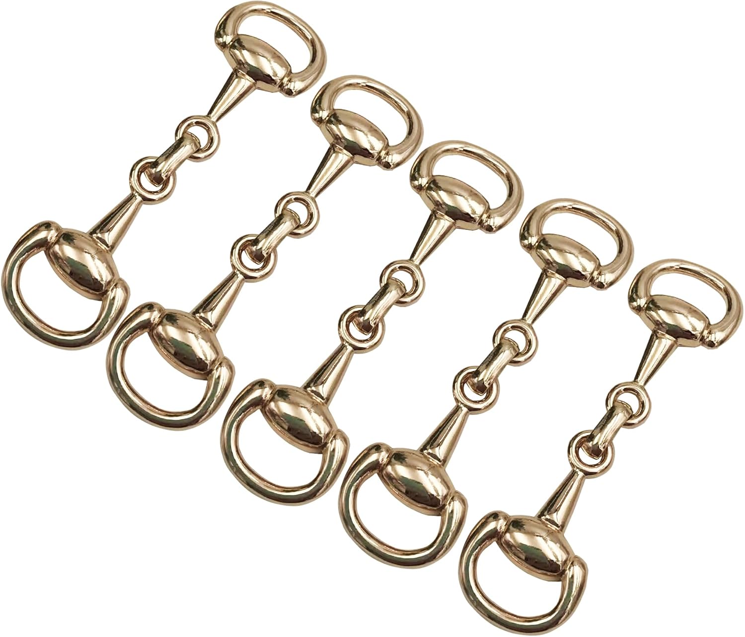 Amazon.com: Dielianyi 6PCS Medium Gold Snaffle Bit Horse Bit Buckle ...