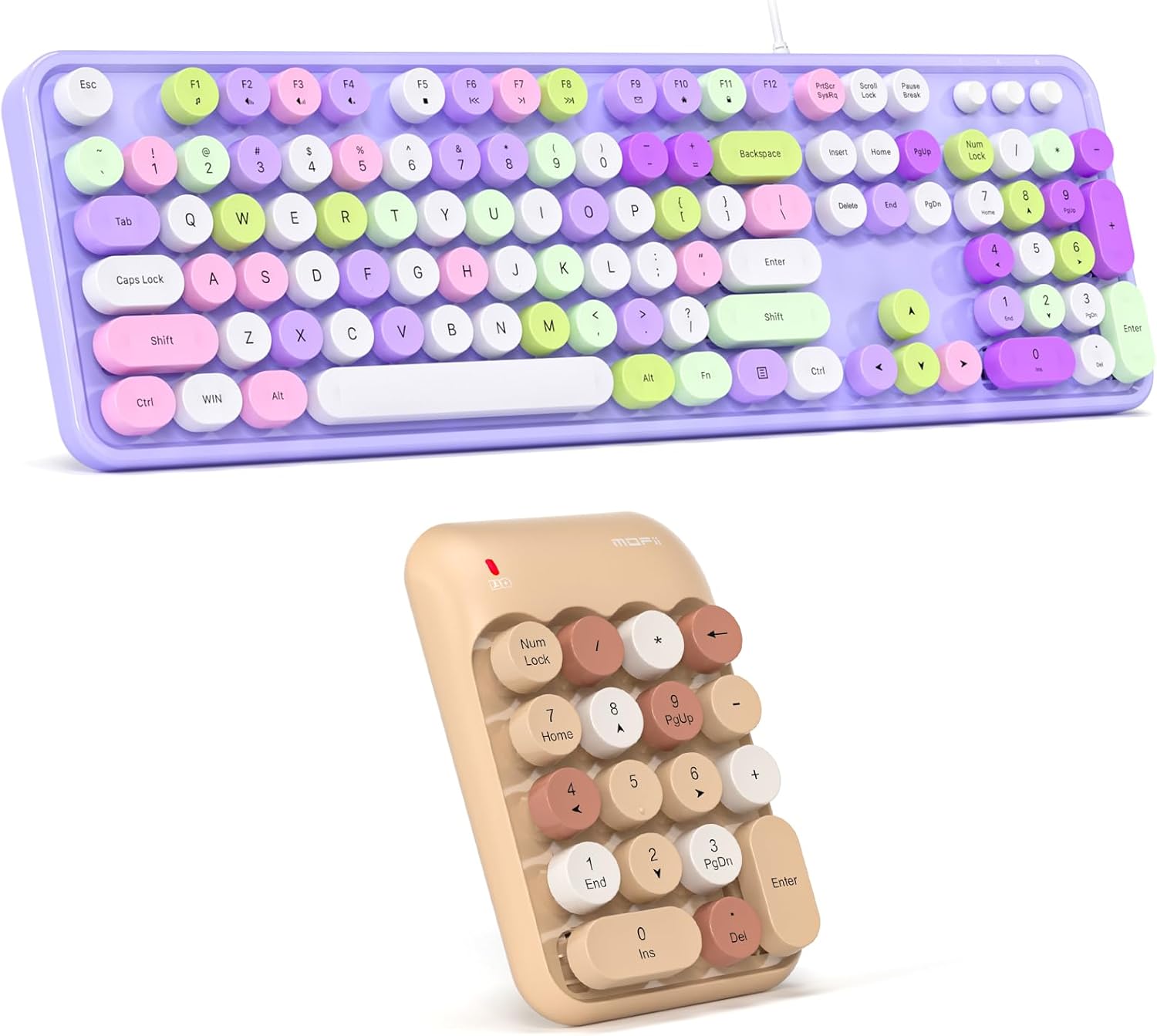 Amazon.com: MOWUX Wired Typewriter Keyboard with Foldable Stand ...