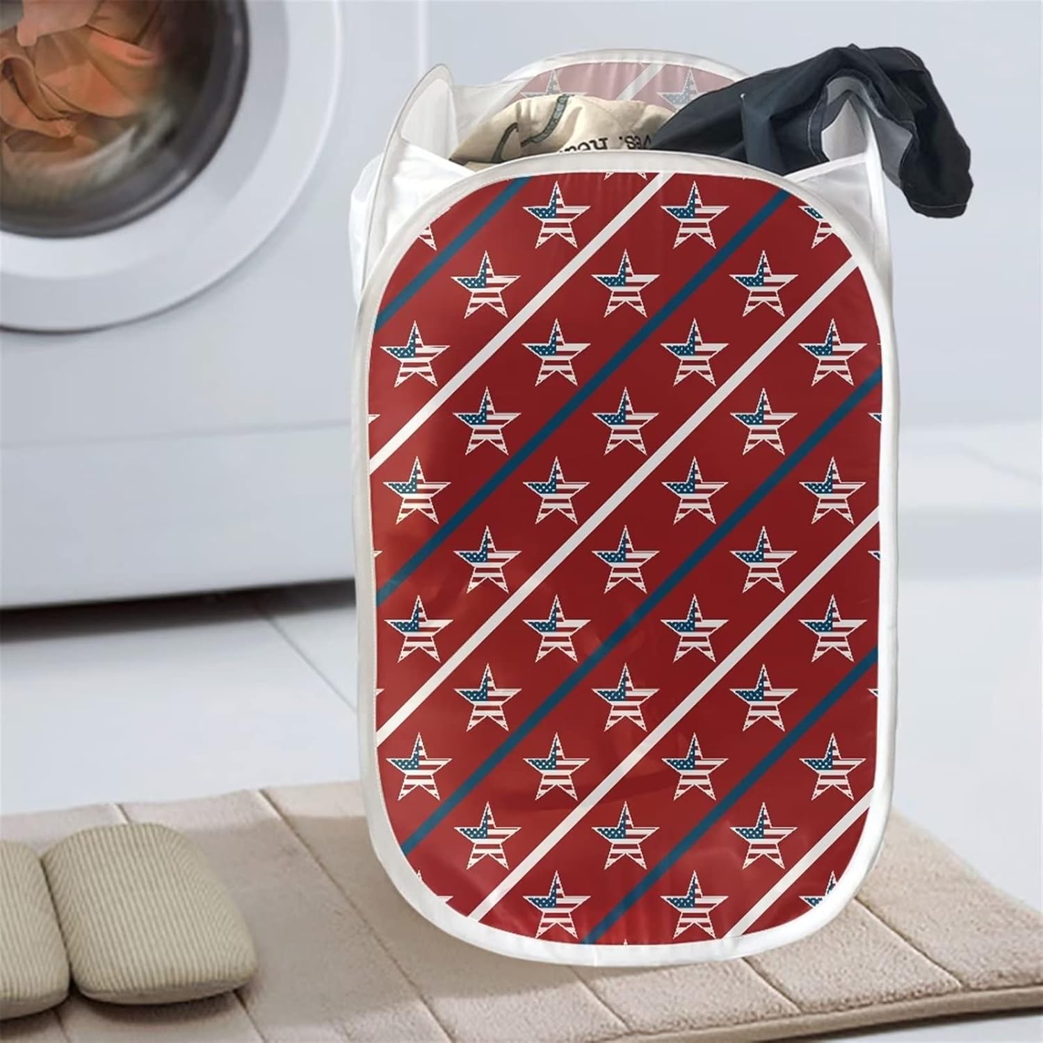 Buy AFPANQZ American Stars Laundry Hamper Portable Collapsible for ...