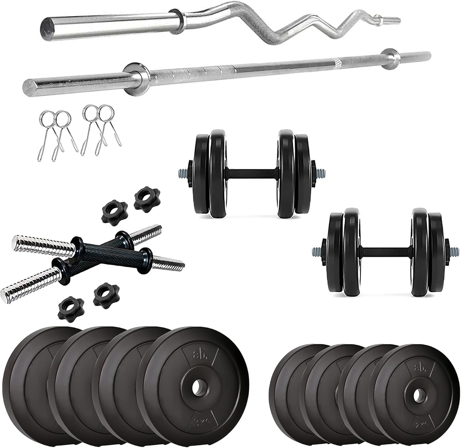 anythingbasic. PVC 20 Kg Home Gym Set with 3-3 Ft Gym Rods and One Pair ...