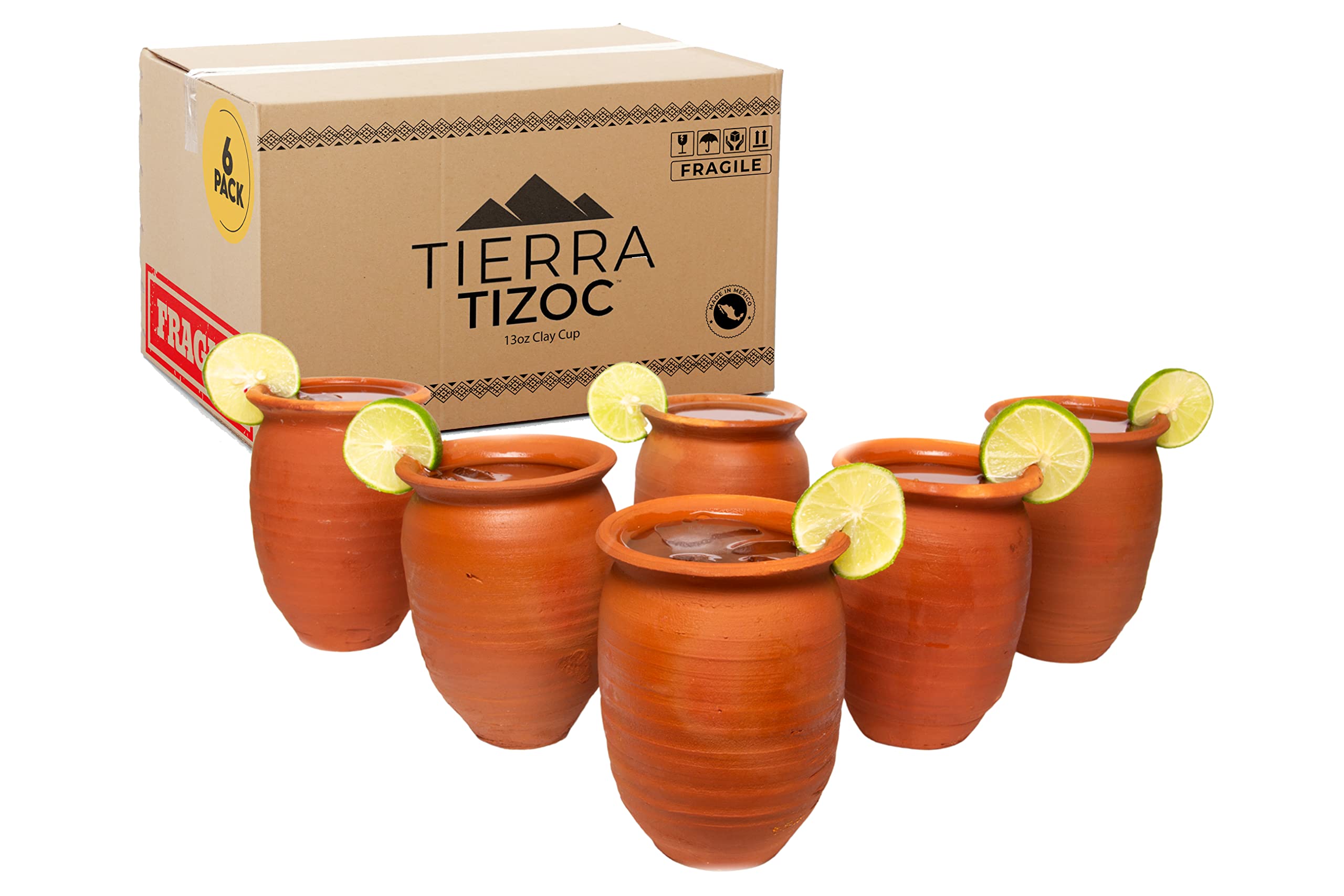 Buy TIERRA TIZOC Cantaritos de Barro Mexicanos - Mexican Clay Mugs 6 ...