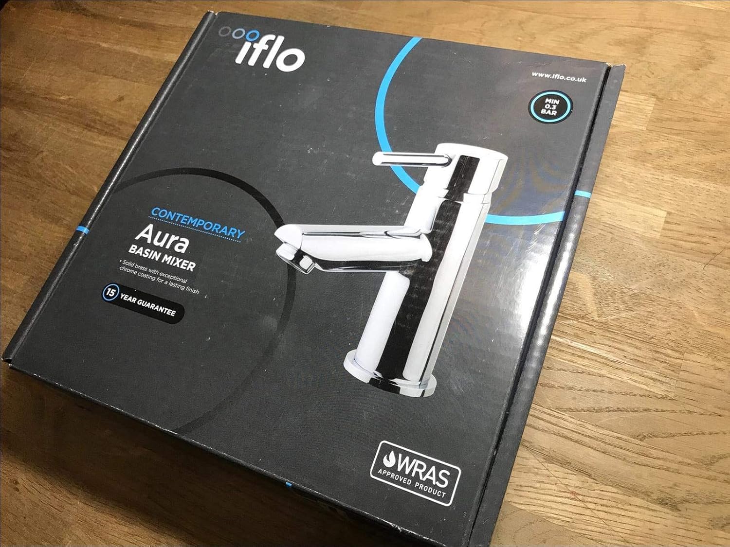 IFLO CONTEMPORARY AURA BASIN MIXER TAP 295412 CHROME FINISH MIN 0.3 BAR ...