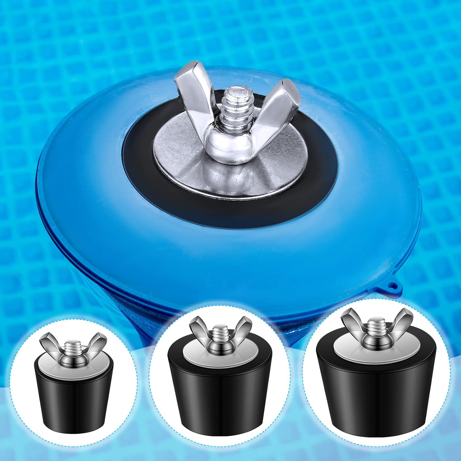 Buy Tondiamo 3 Size Rubber Pool Plugs Pool Return Line Plugs Pool Plugs ...