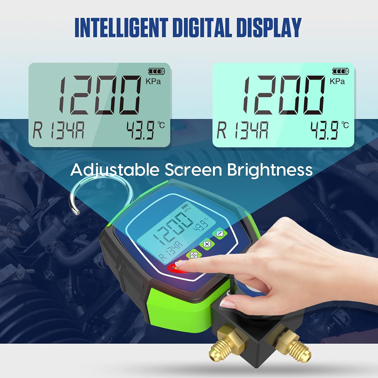 MOTOCOCHE R134a Digital Manifold Gauge Set HVAC for Testing Maintaining ...