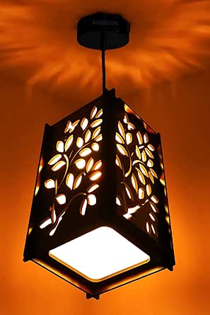 AMBVIN Wooden Pendant Ceiling Hanging Lamp Chandelier Lamp for Home ...
