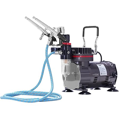 Amazon.com: Timbertech Airbrush Kit With Compressor AS-186K With ...