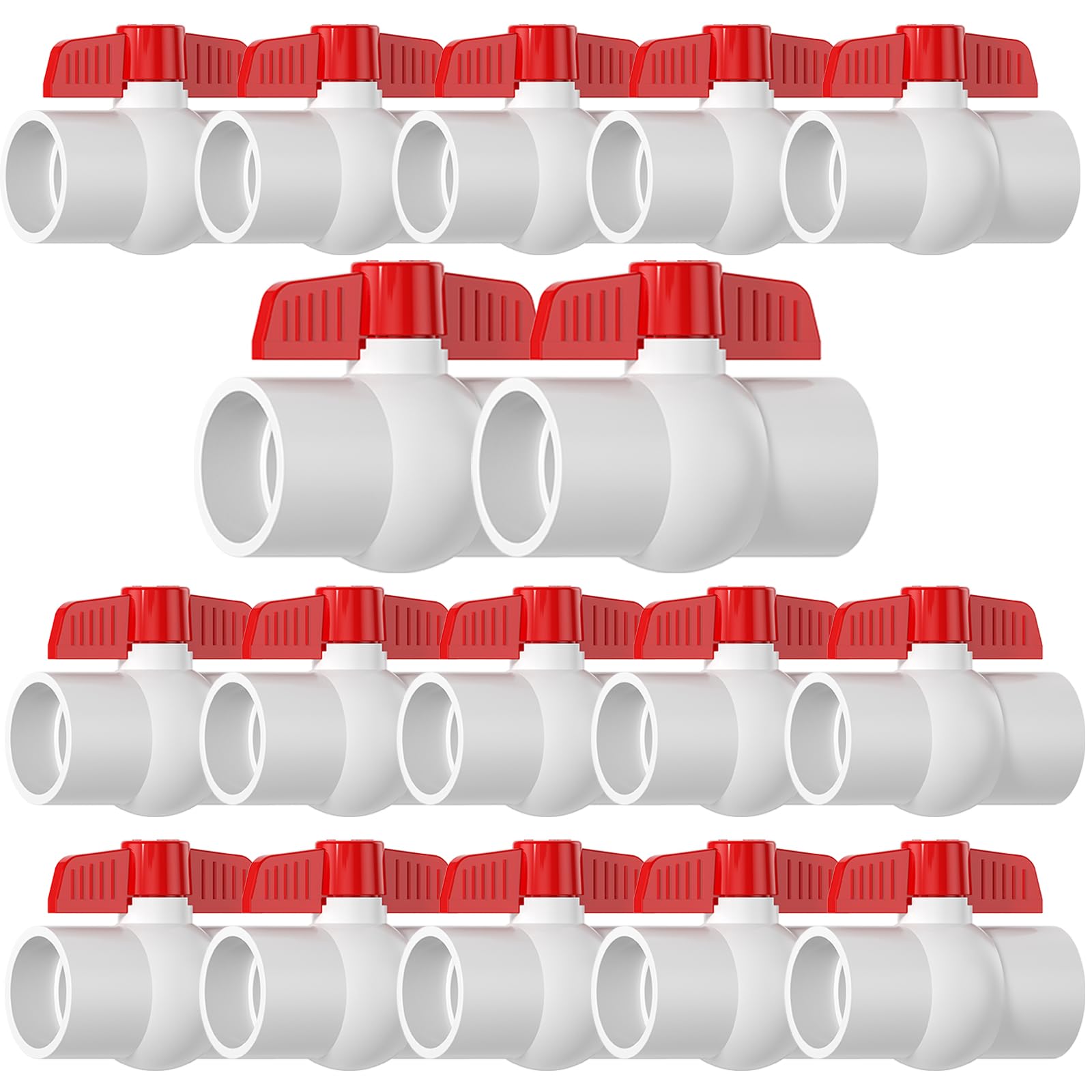 Amazon.com: EPHECH 16PCS 3/4" PVC Ball Valve, SCH40 Slip PVC Water Pipe ...