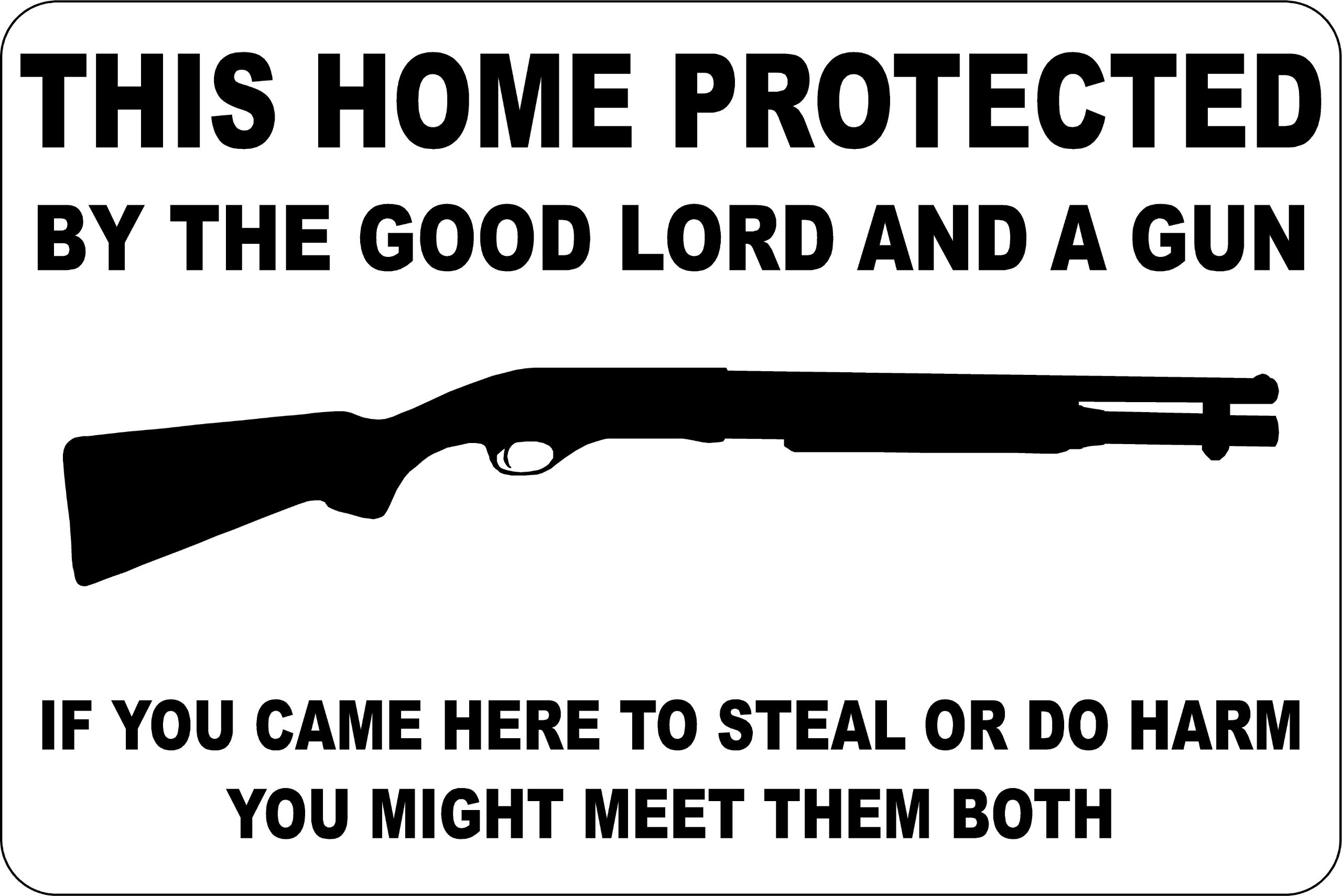 Amazon.com: StickerPirate This Home Protected by The Good Lord and A ...
