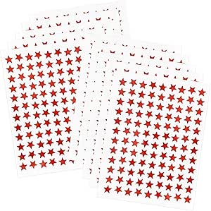 Amazon.com: 0.3" Diameter Red Star Stickers - 2160 Pcs, 20 Sheets ...