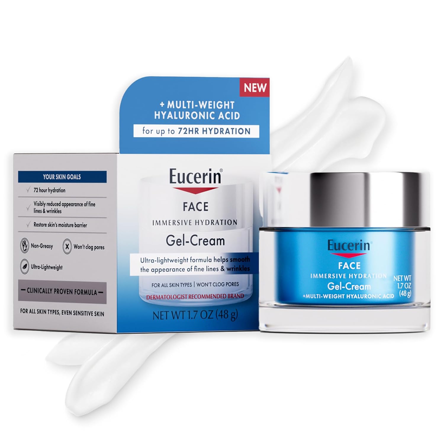 Amazon.com: Eucerin Immersive Hydration Gel Cream with Hyaluronic Acid ...