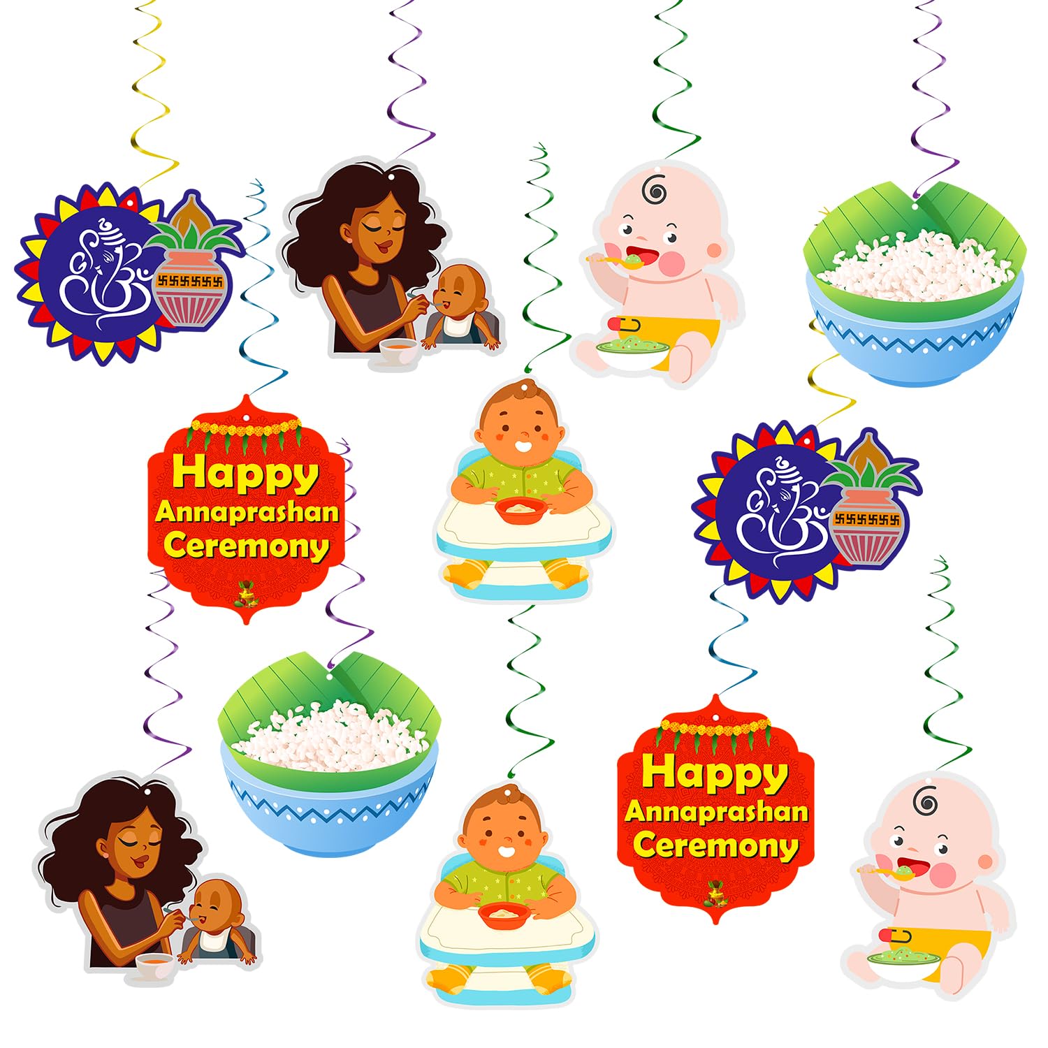 Party Propz Rice Ceremony Decorations Items - 12Pcs Annaprasana ...