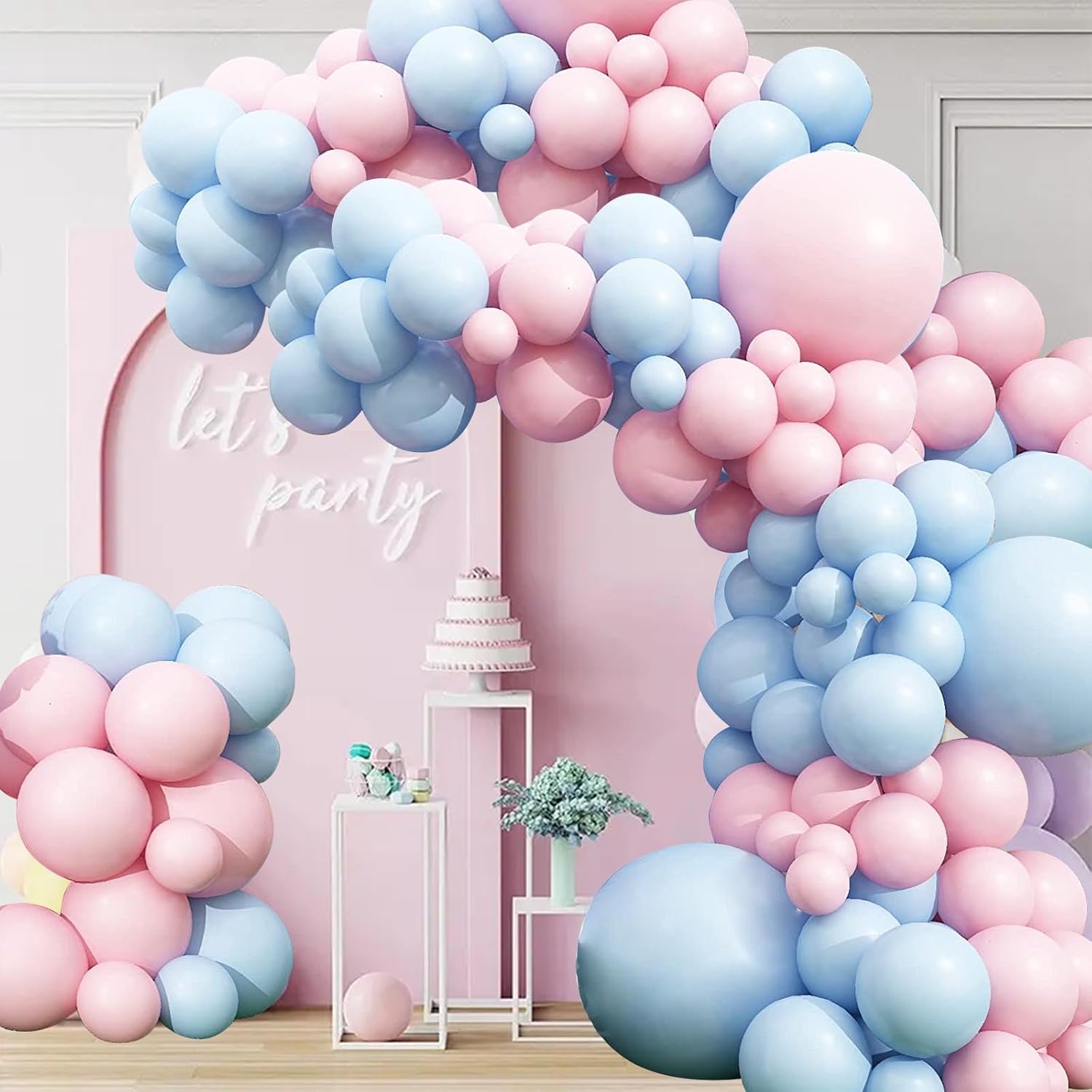Pink Blue Balloons Arch Kit 100PC Light Blue and Pink Balloons Garland ...