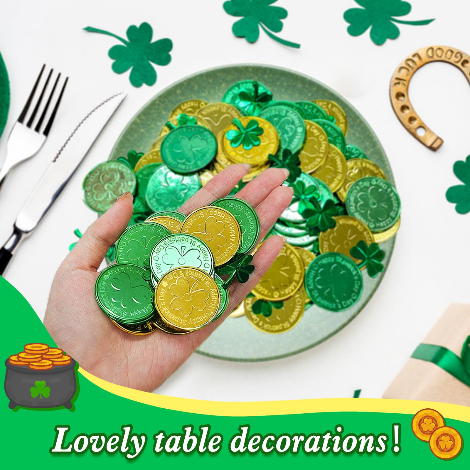 Snapklik.com : Catephe St. Patricks Day Decorations Gold Green Coins ...