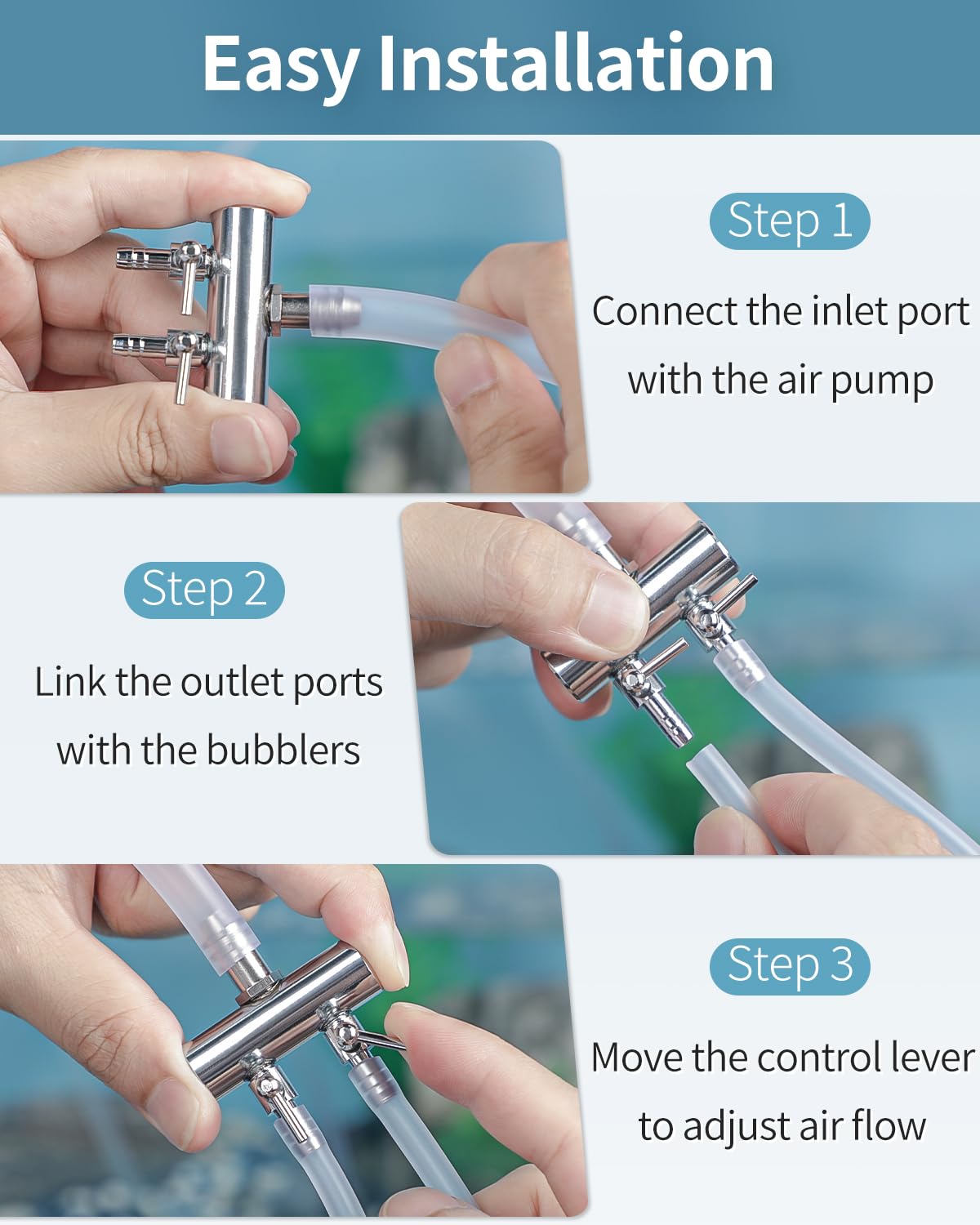 Snapklik.com : Aquarium Air Flow Control Lever Valve 2-Way Fish Tank ...