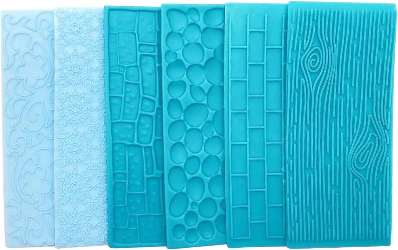 Amazon.com: 6 Pack Fondant Impression Mat Set Cake Decor Mold Set ...