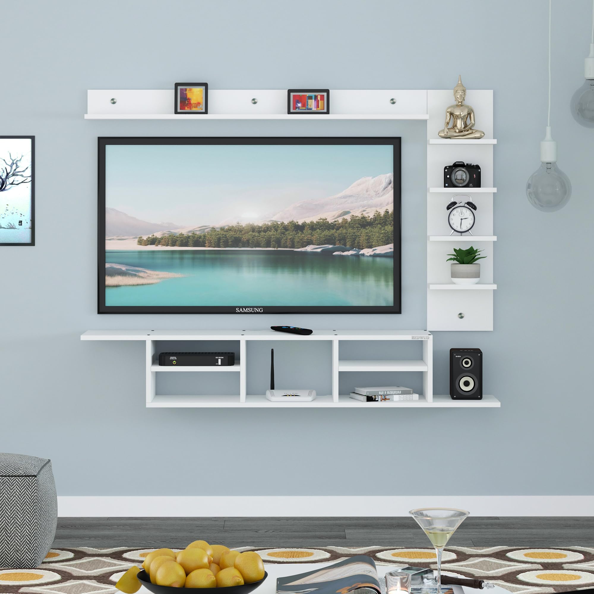 Anikaa Casey Engineered Wood Wall Mount TV Unit/TV Cabinet/TV ...