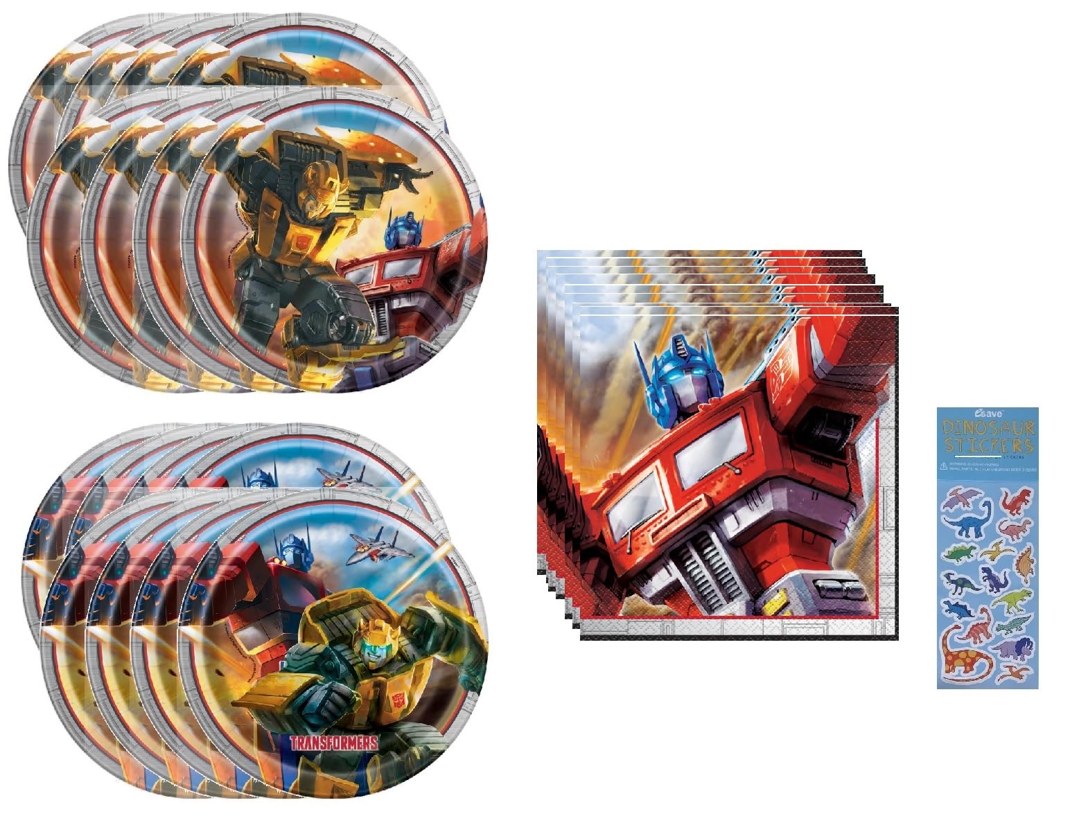 Amazon.com: Transformers Birthday Party Supplies Bundle Set includes 8 ...