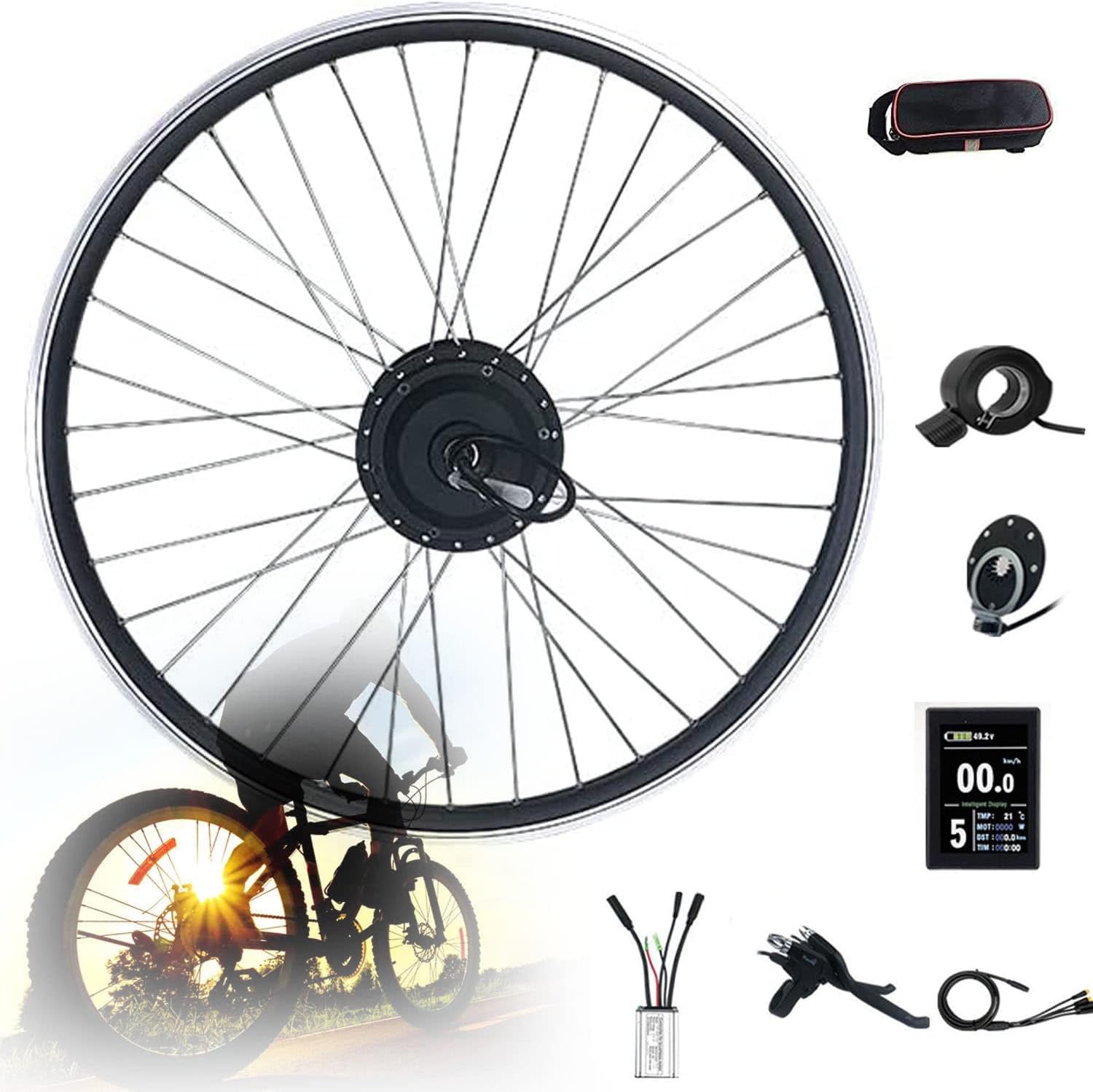 48V 250/350/500/1000/1500W 20"/24"/26"/27.5"/28"/700C Rear Wheel ...