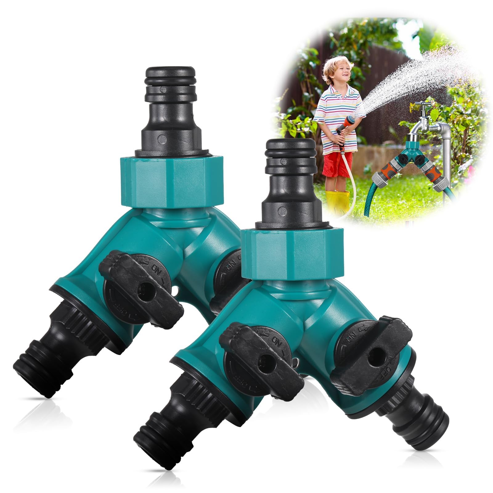 ZAPNIYL Garden Hose Splitter Tap Splitter Y-Splitter Connection with ...