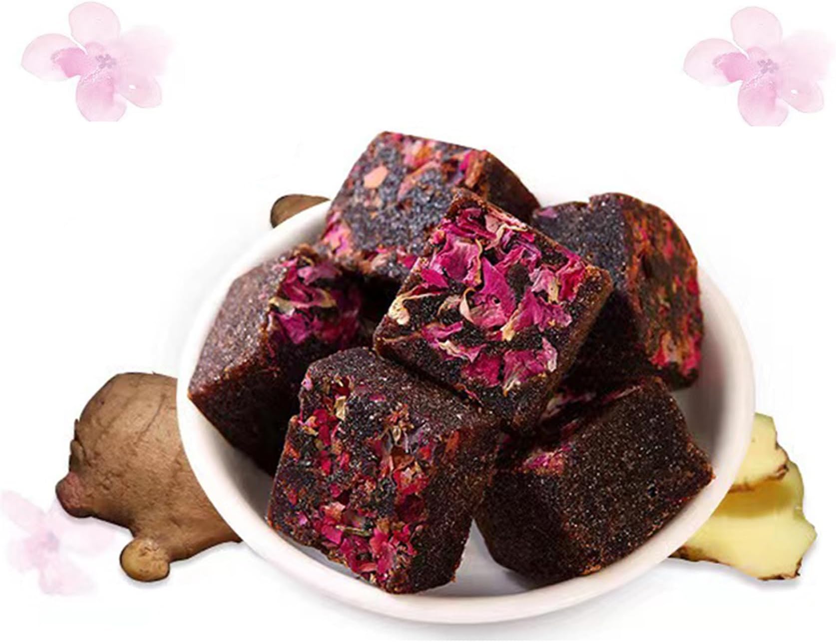 Amazon.com : Black Sugar Rose Ginger Tea 7.05 Oz/200g Handmade Black ...