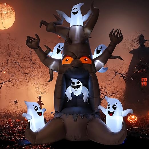 Amazon.com: GOOSH 8 FT Halloween Inflatable Dead Tree Outdoor ...