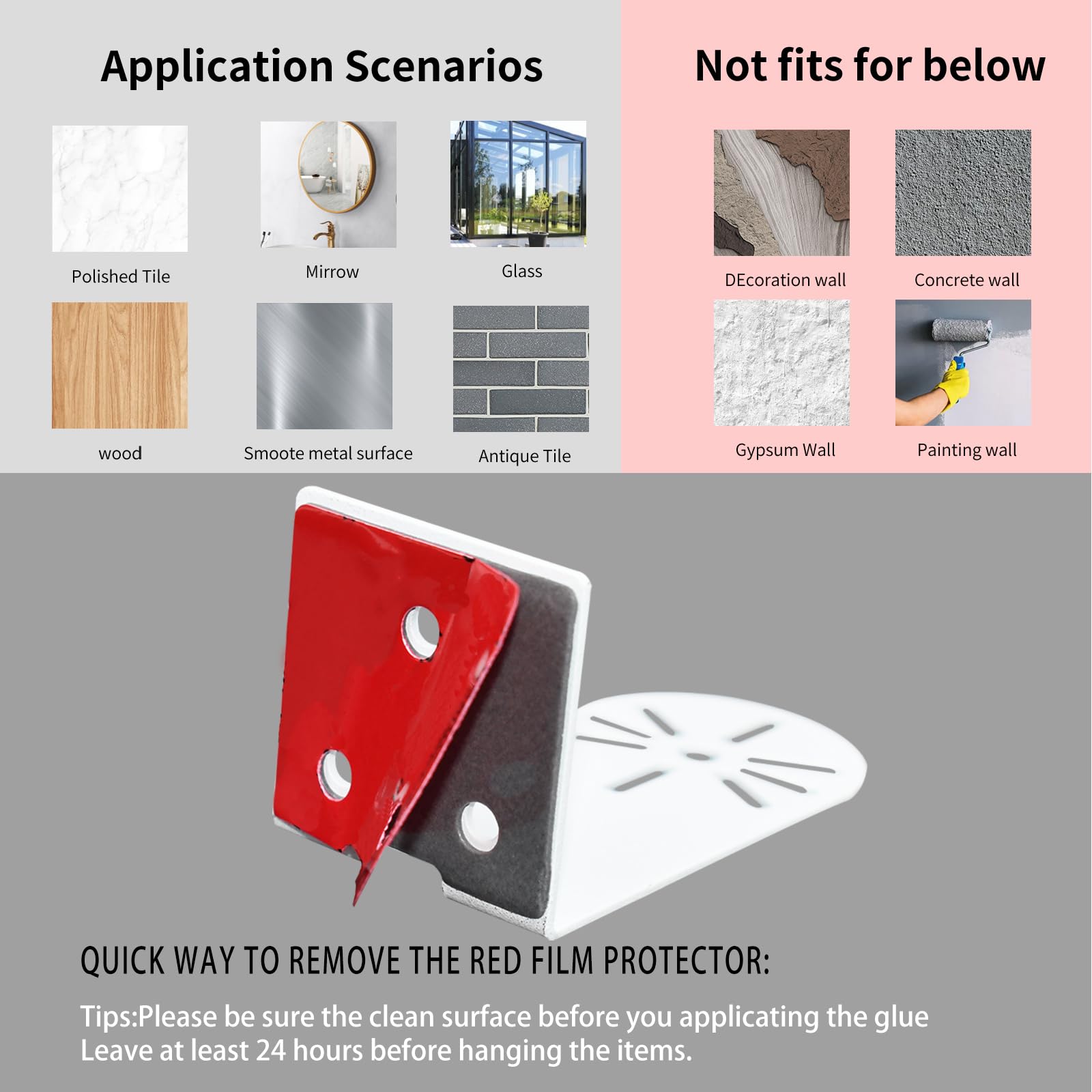 Snapklik.com : 2Pack Adhesive Metal Wall Mount Compatible
