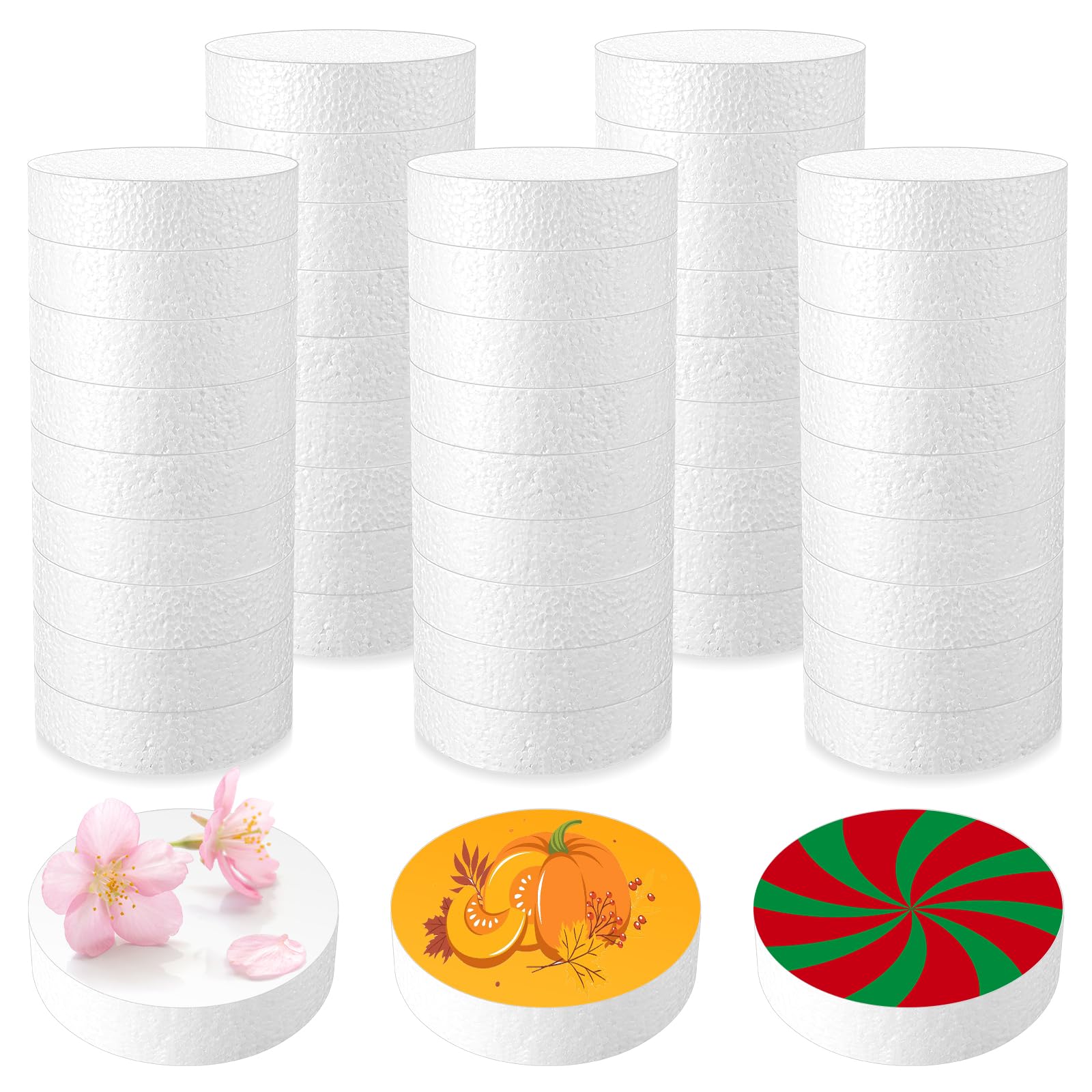Amazon.com: 48pcs Foam Circles for Crafts, 4 Inch Round Styrofoam ...