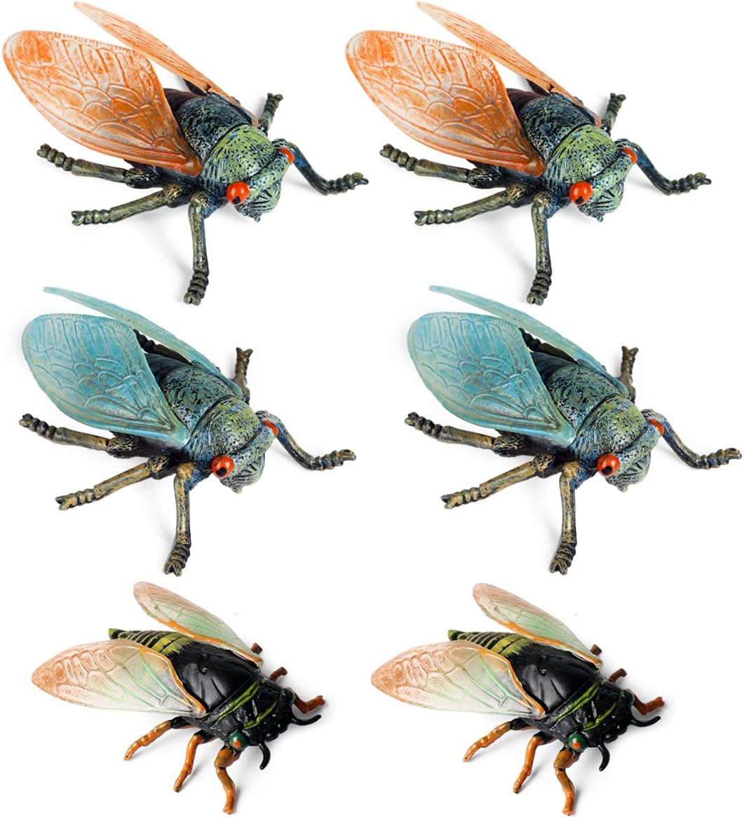 Amazon.com: Hiawbon 6 Pcs Cicada Figurines Plastic Cicada Figures ...