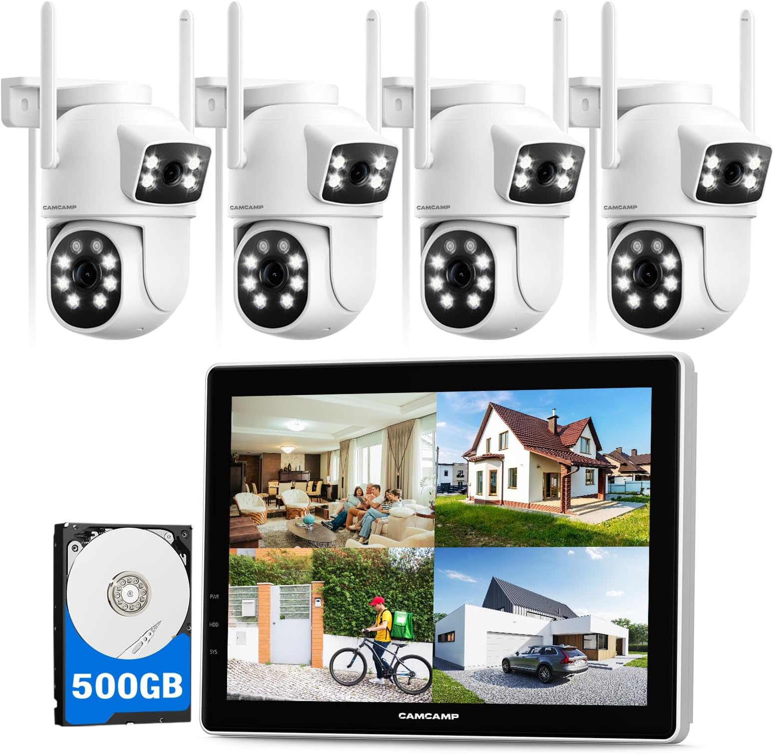 Amazon.com : CAMCAMP Wireless Security Camera System with 10.1" Monitor ...