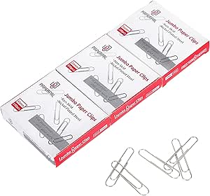 PAPERPAL Jumbo Paper Clips Nonskid, 300 Large Paper Clips (3 Boxes of ...