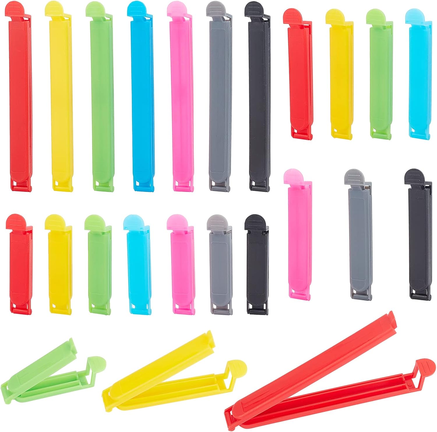 PandaHall Pack of 70 Bag Clips, 7 Colors Food Sealing Clips Plastic ...