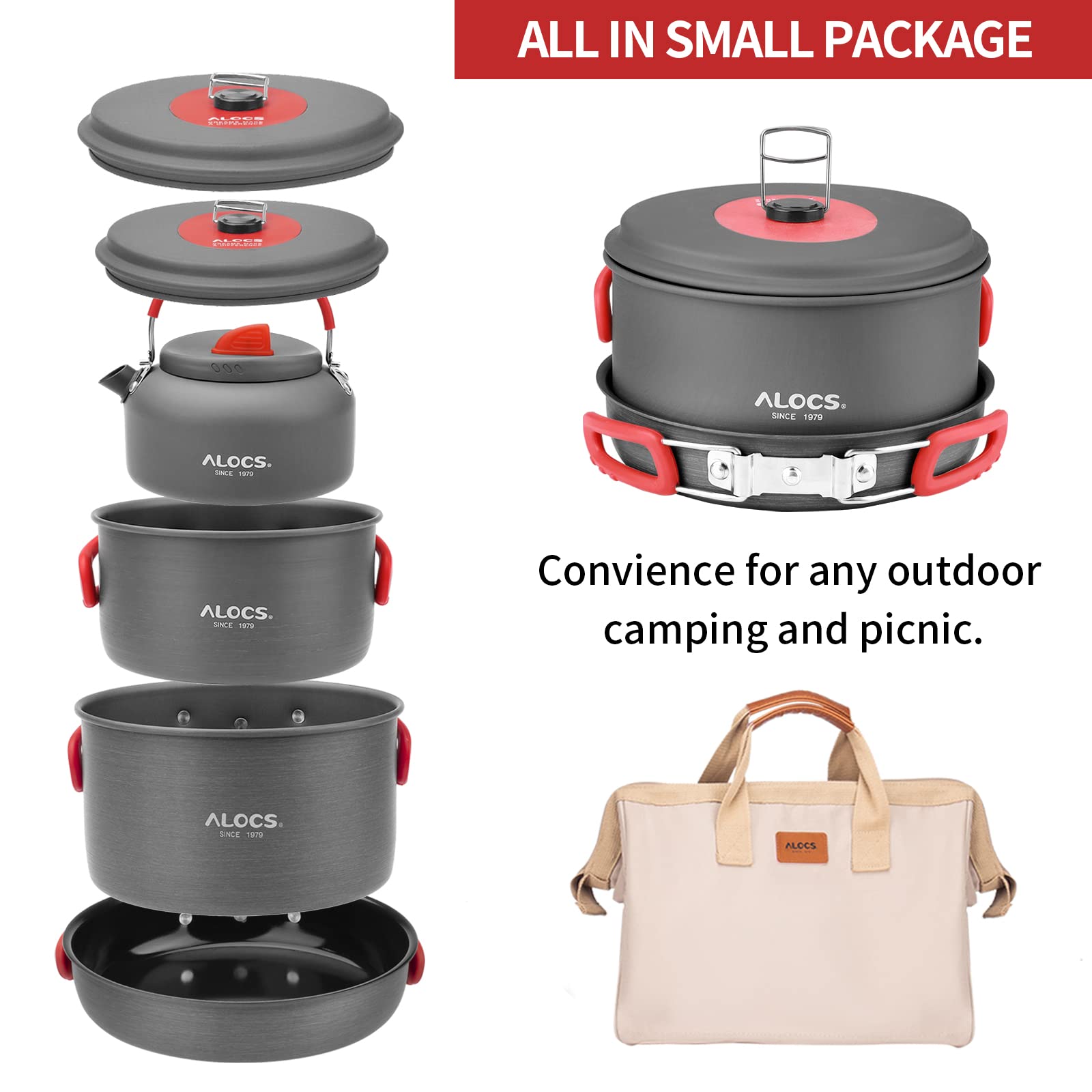 (incomplete)Alocs Camping Cookware, Durable Lightweight Camping Pots ...