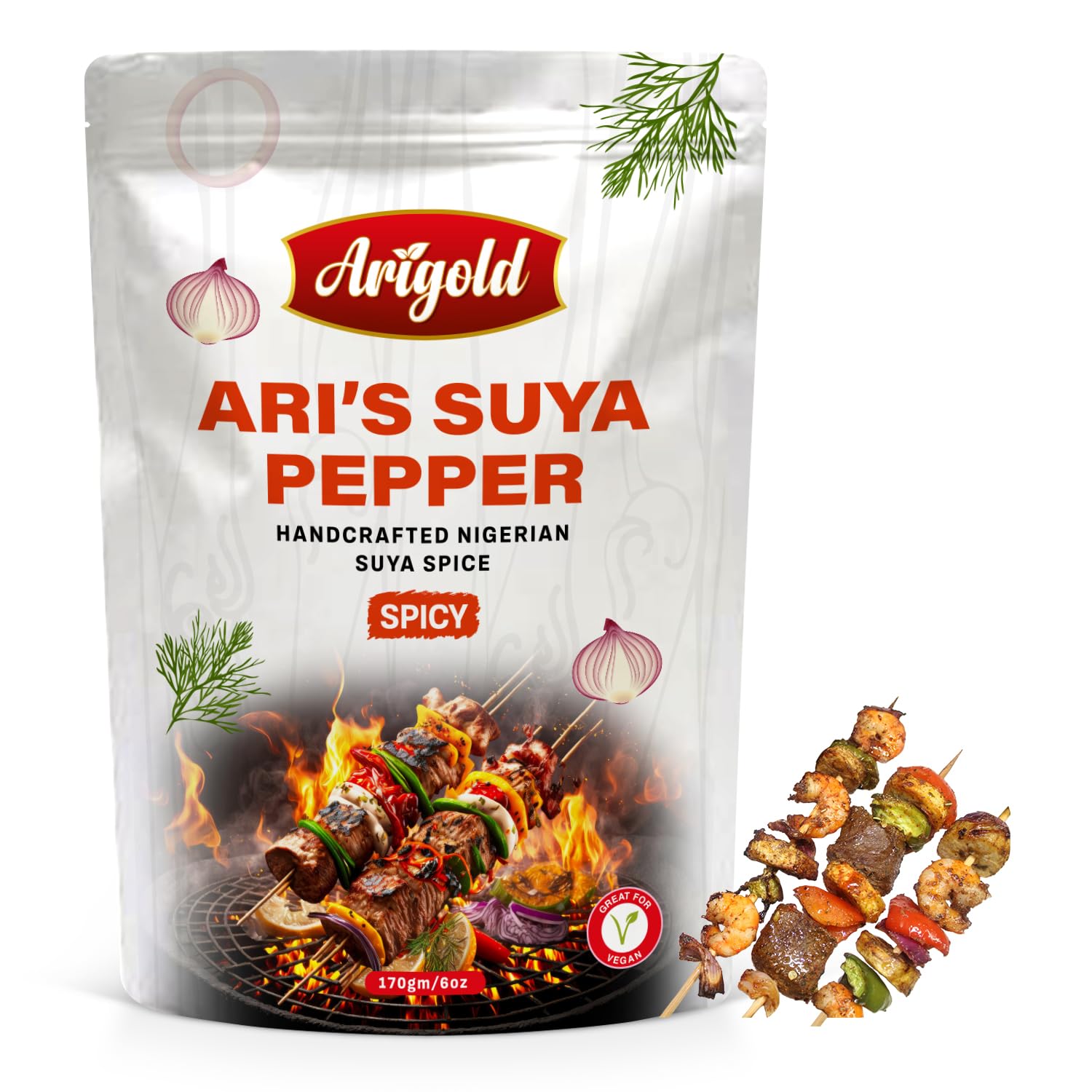Amazon.com : Arigold Suya Pepper - Hand Crafted Nigerian Suya Spice ...