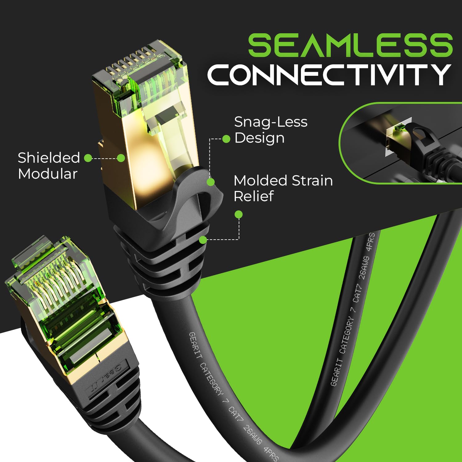 200ft Cat7 Outdoor Ethernet Cable - SFTP Shielded, Waterproof, UV ...