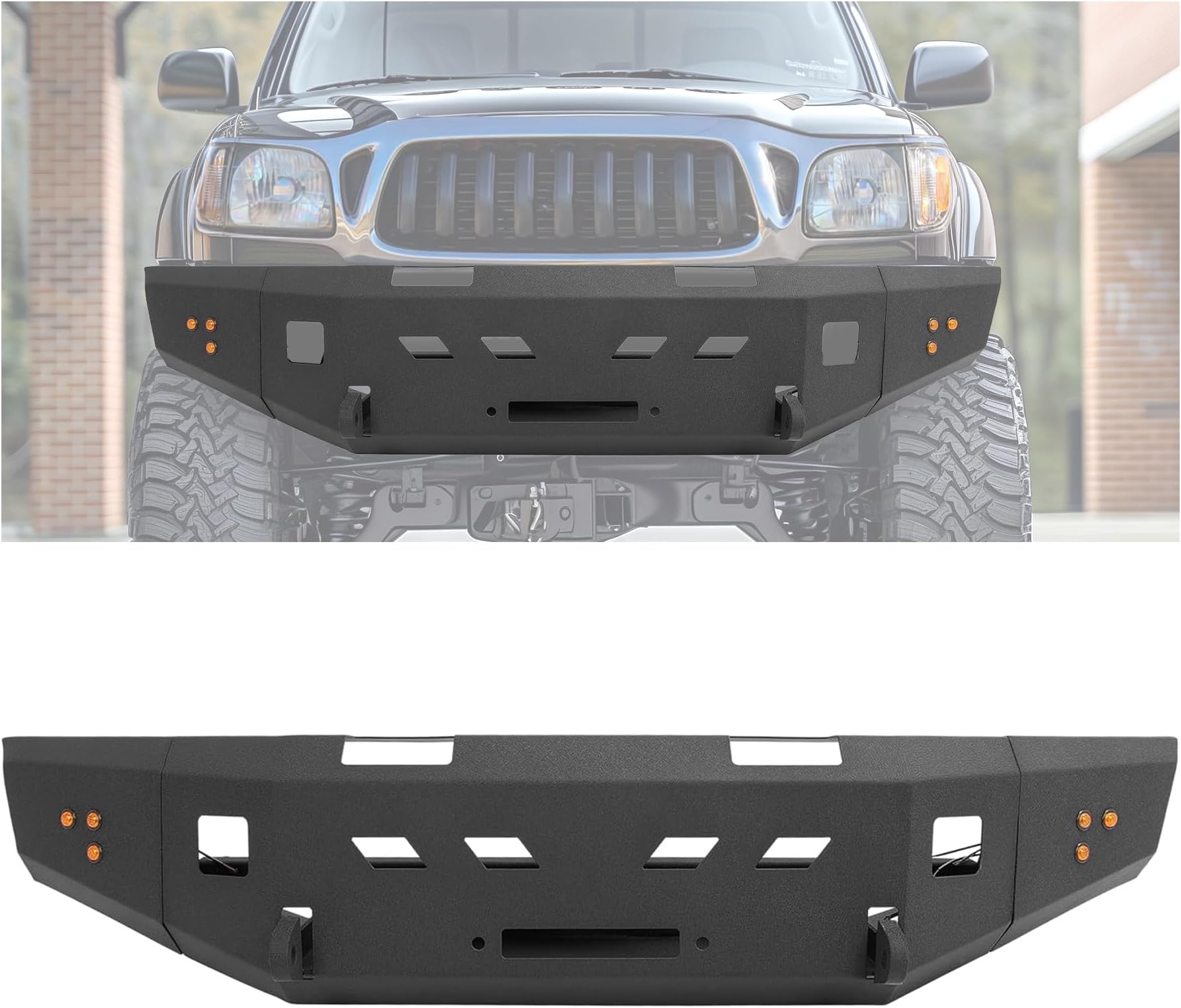 Amazon.com: KUAFU Front Bumper Compatible with 1995-2004 Toyota Tacoma ...