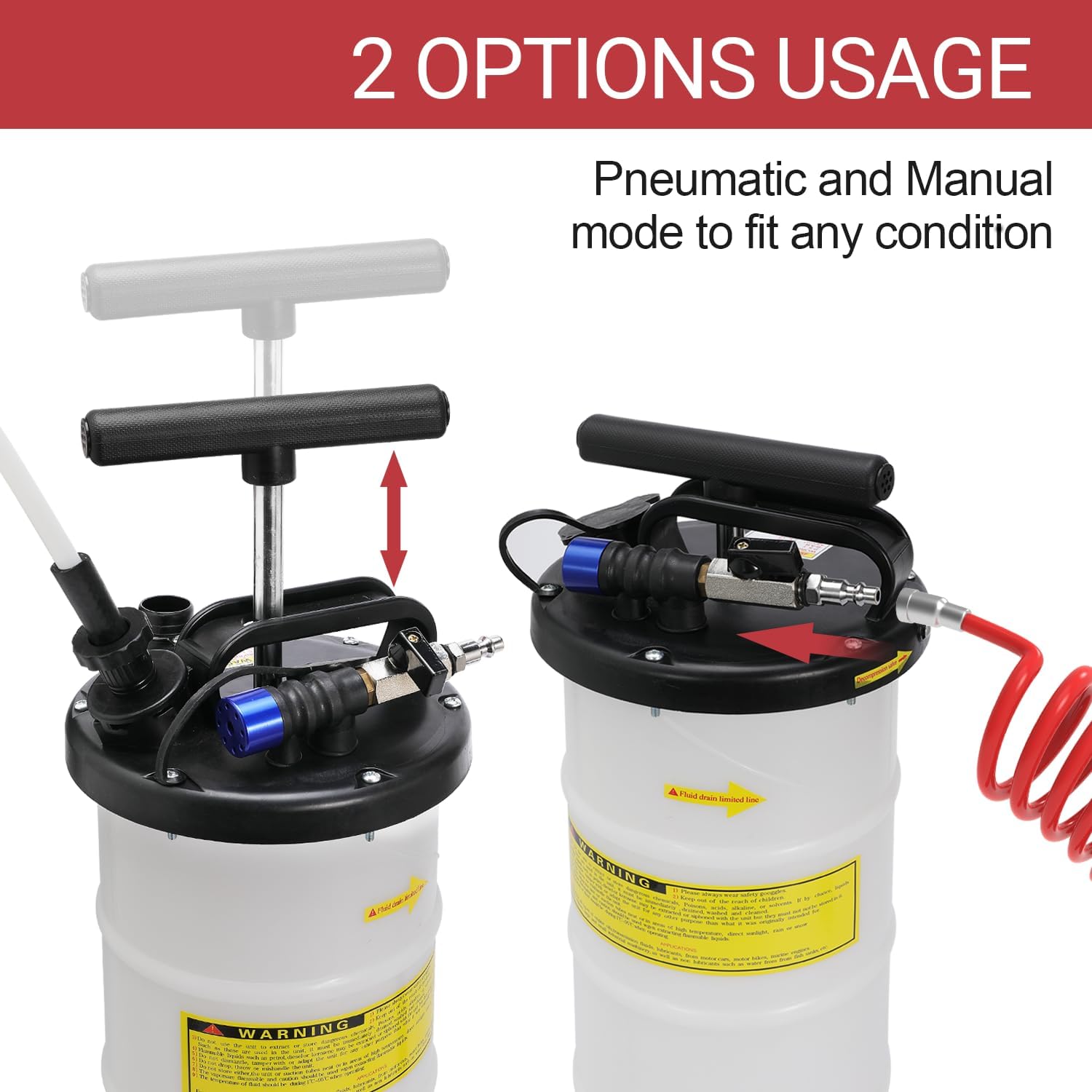 Kicofyee Extractor de aceite manual neumático 6.5L Bomba de cambio de bomba extractor de líquido ...