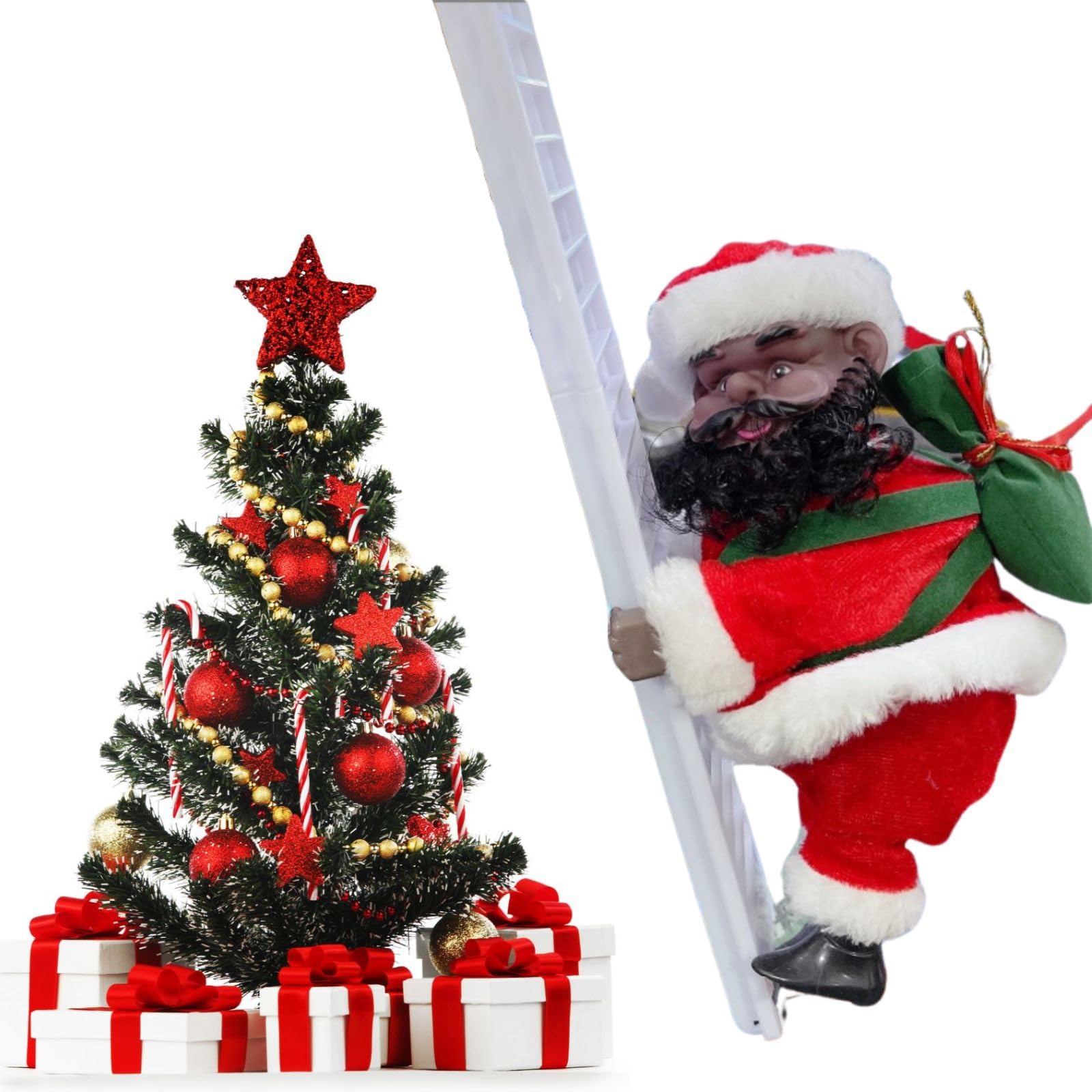OBRVE Electric Santa Claus Climbing Ladder, Electric Climbs Up and Down ...