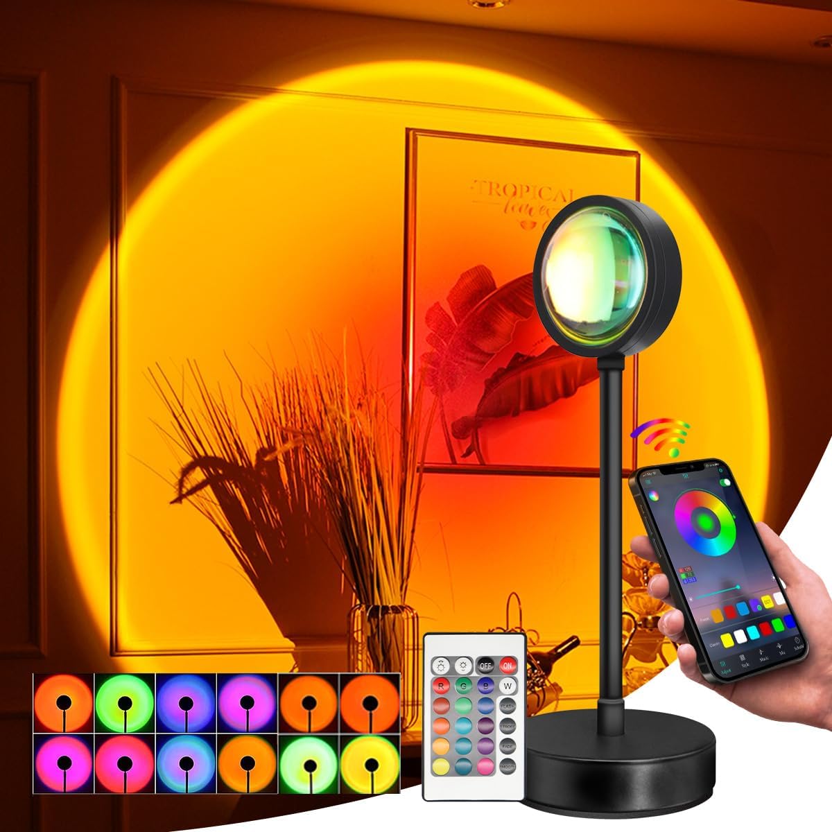 Sunset Projection Lamp App Control, OUGELEE Sunset Light Lamp with ...