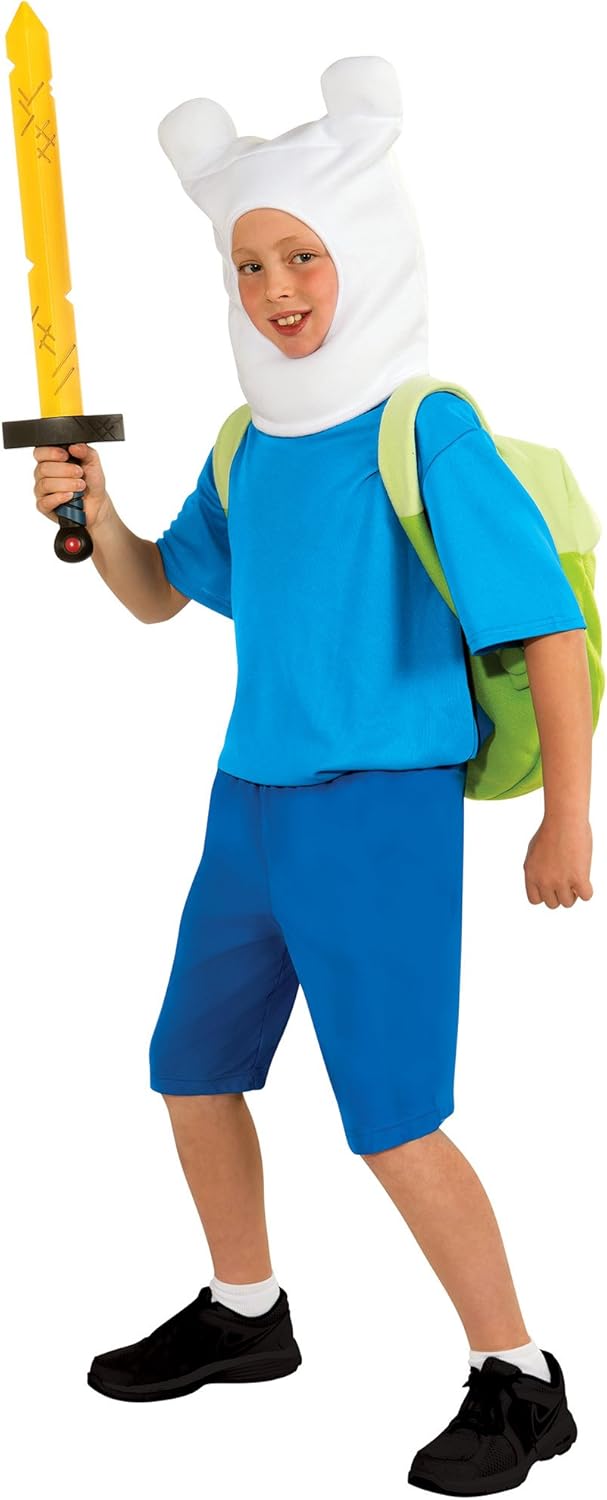 Amazon.com: Deluxe Adventure Time Finn Costume For Kids : Clothing ...
