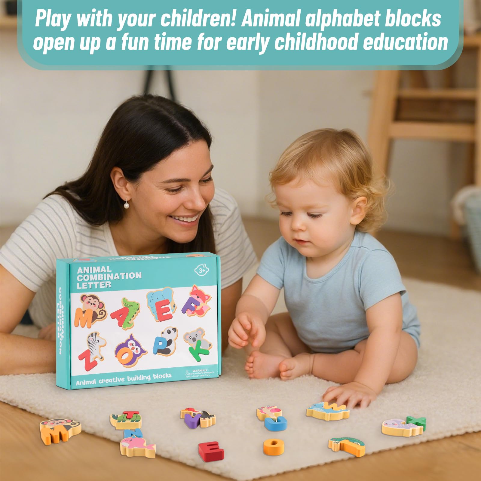Wooden Letters Puzzle – Animal-Themed Alphabet Puzzle For Toddlers And ...