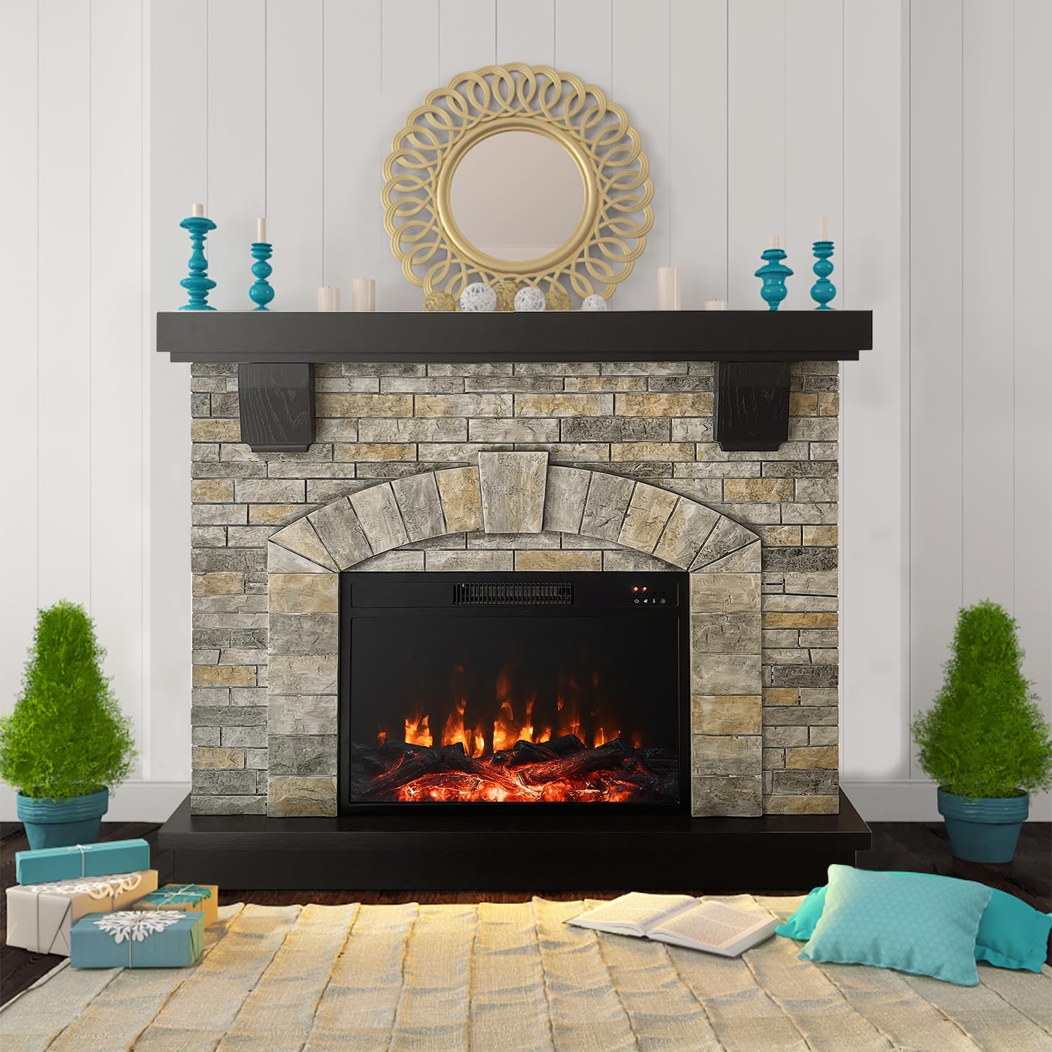Amazon.com: Country Living Dixson Electric Fireplace with Mantel ...