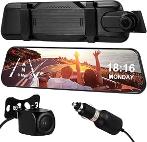 Amazon.com: Mobestech 1 Set Mirror Dash Cam Mirror Dash Camera Rearview Front and Rear Streaming ...