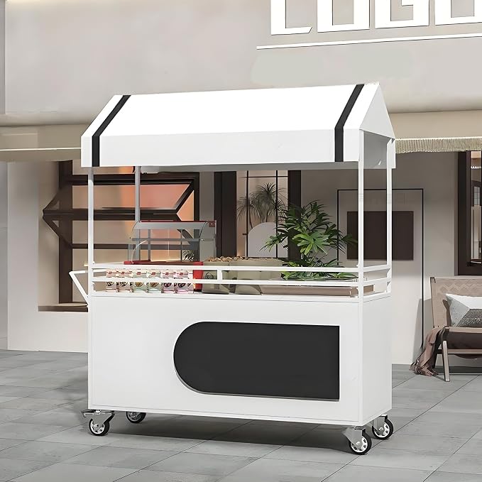 Amazon.com: Kaverno Portable Vending Cart with Canopy, Street Food ...