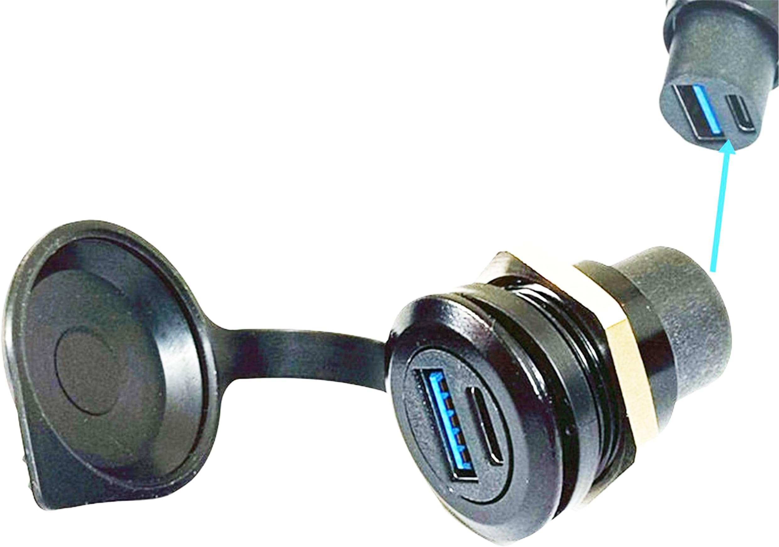 Amazon.com: SHANFEILU USB 3.0 Type-C 3.1 Threaded Fixed Recessed Panel ...