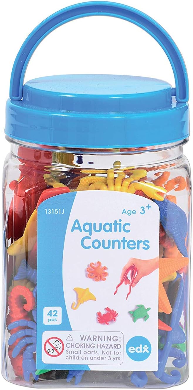 edxeducation Aquatic Counters | Mini Jar | Set of 42 | Learn Counting ...