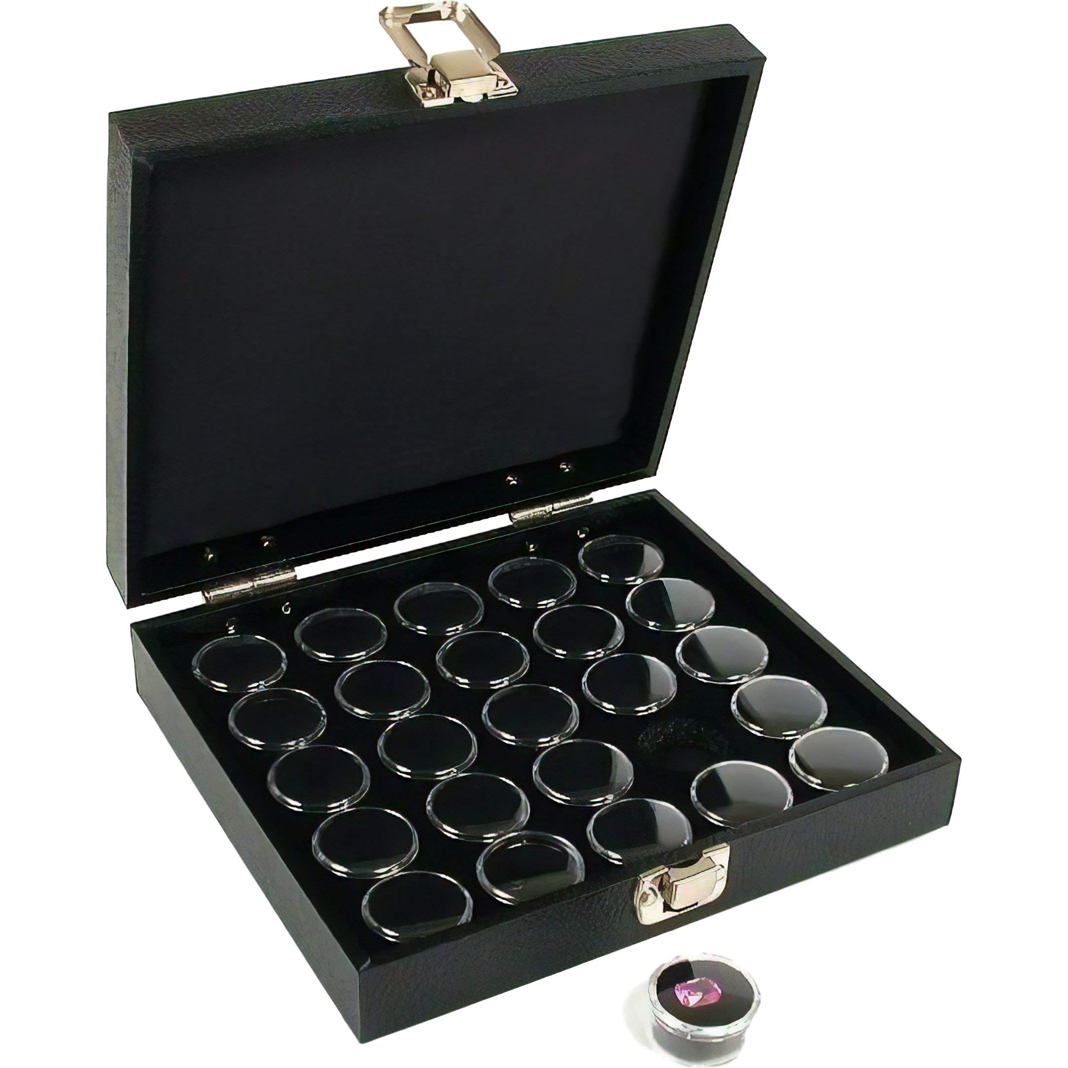 Amazon.com: 25 Gem Jars Black Display Tray Gemstone Travel Case : Arts ...